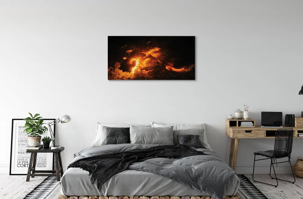 Obrazy na plátně ohnivý drak 100x50 cm