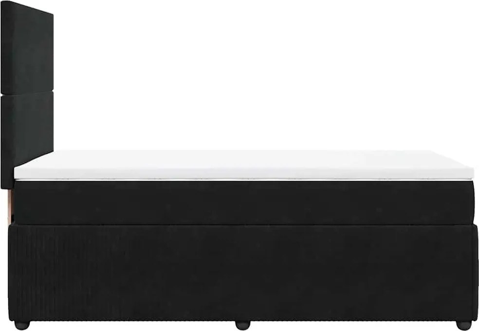 Box spring postel s matrací černá 100x200 cm samet 3294558