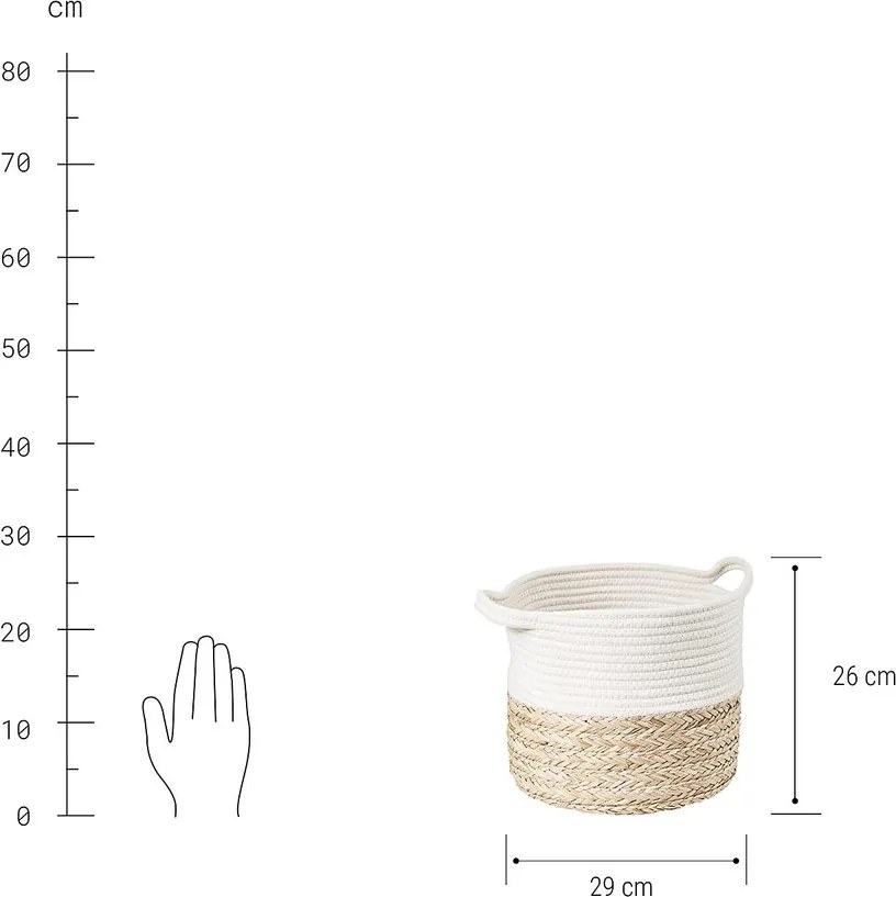 COTTON BRAID Úložný koš z mořské trávy M