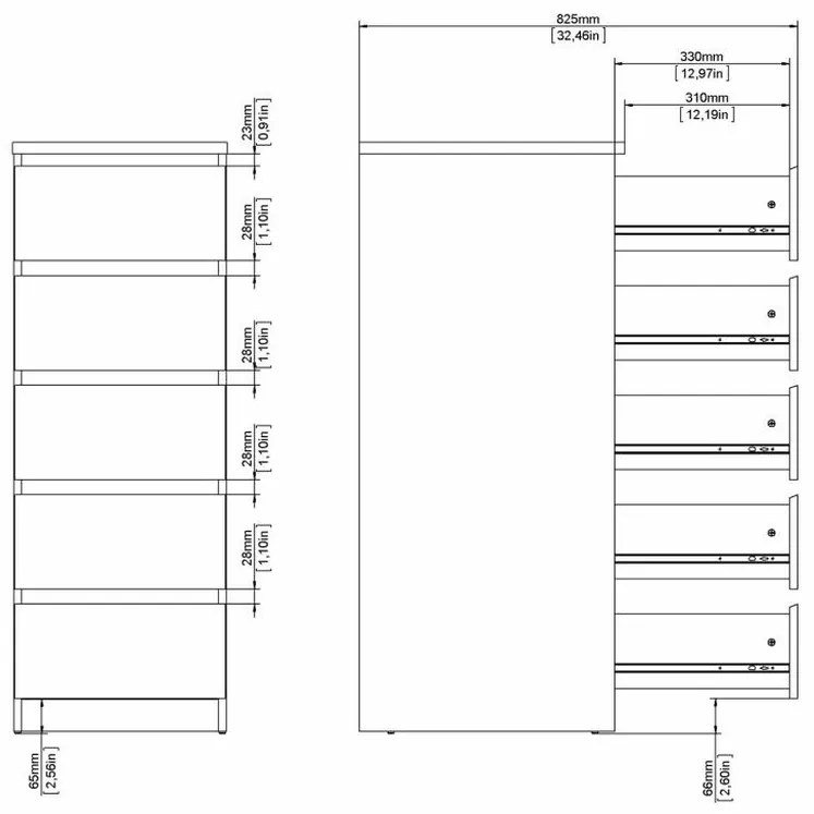 Komoda Simplicity 40 x 50 x 111,5 cm, hikora jackson
