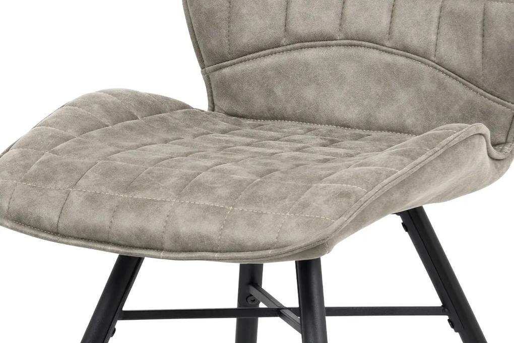 Jídelní židle LEVIS A, lanýžová látka vintage/kov