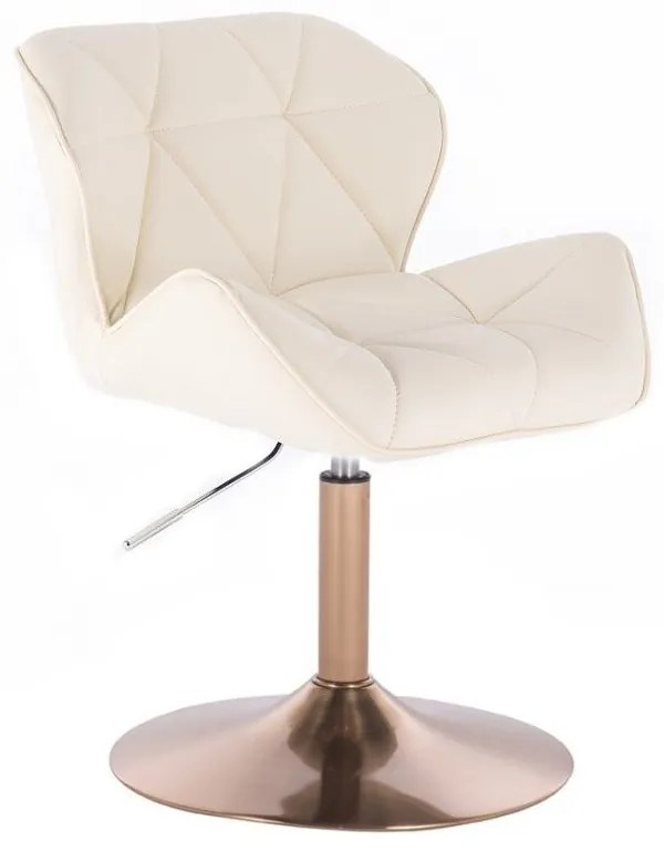 LuxuryForm DESIGN Otočná židle MILANO na zlatém talíři - krémová