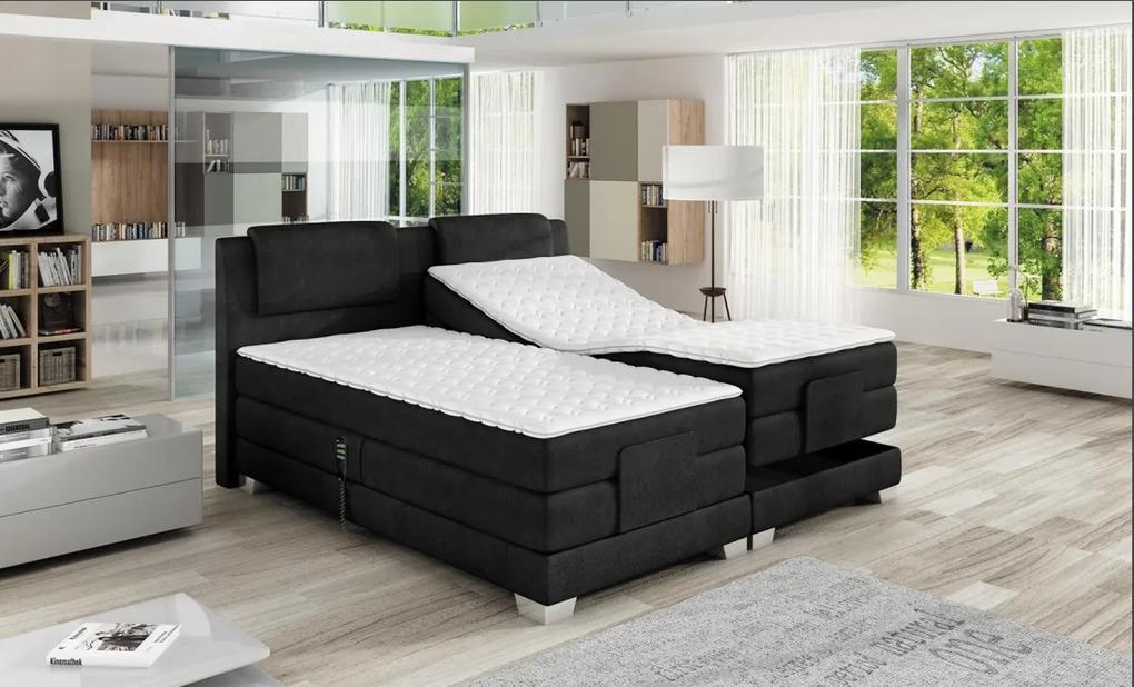 Luxusní box spring postel Vero 160x200, černá - AKCE