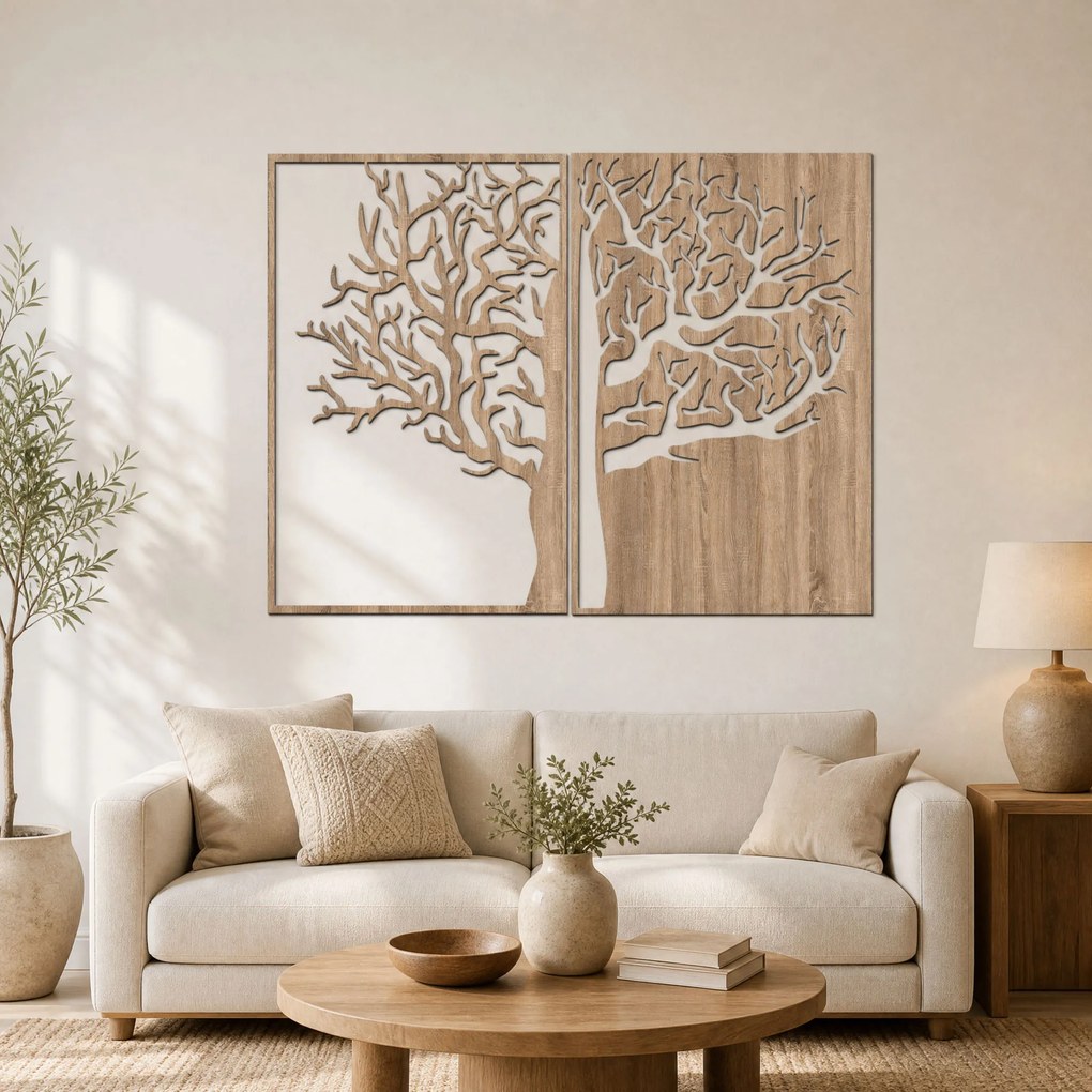 dřevo života Dřevěný strom DUALITY - IHNED K ODESLÁNÍ Zvolte barvu dekoru: Dub Sonoma, Rozměry šxv (cm): 80x60