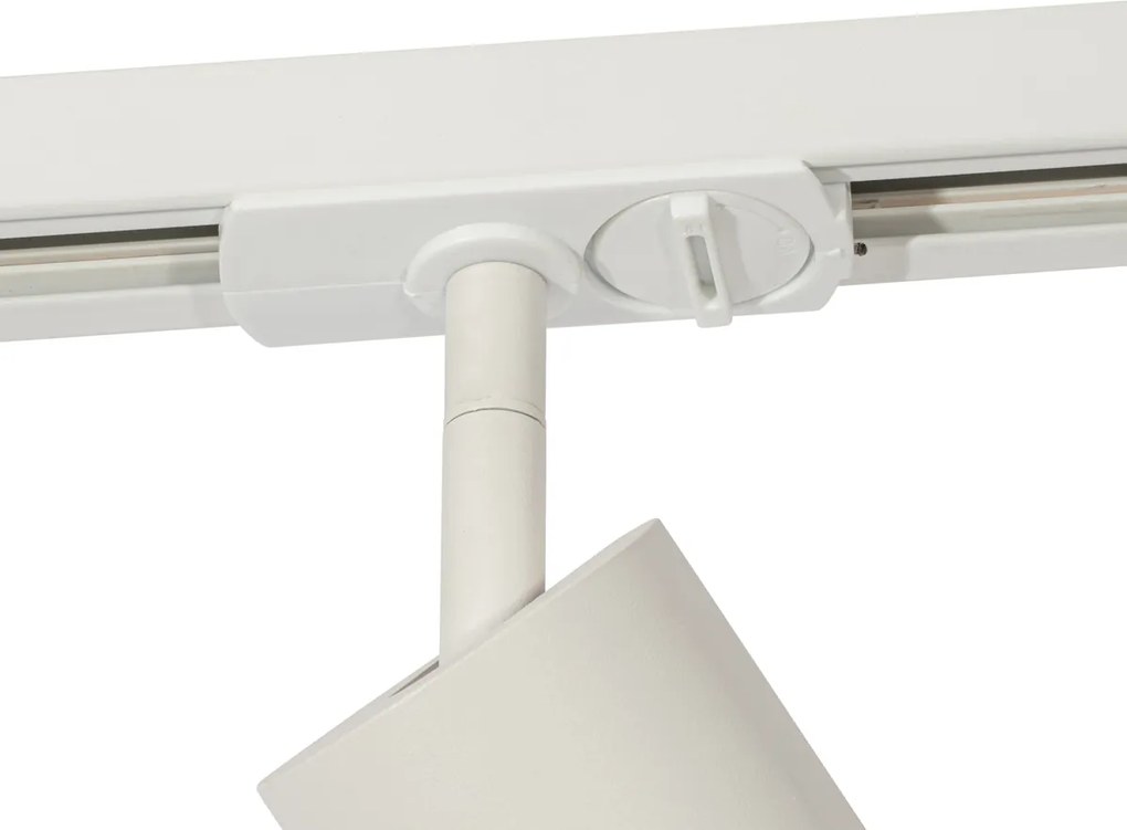Moderní bodové svítidlo s bílým kroužkem pro 1-fázový kolejnicový systém GU10 50mm - Iconic Jeana