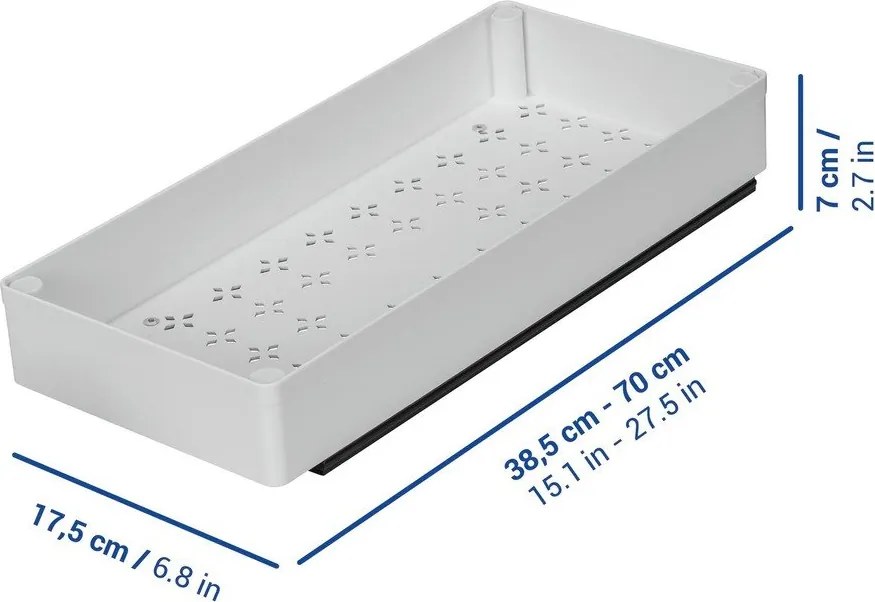 Bílá nastavitelná plastová přídavná polička 17x38,5 cm Simon – Wenko