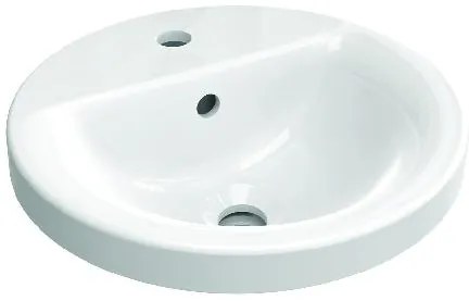 Ideal Standard Connect - Umyvadlo zápustné, průměr 38 cm, s přepadem, 1 otvor pro baterii, bílá E504101