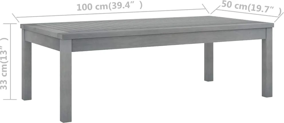 Konferenční stolek 100 x 50 x 33 cm masivní akáciové dřevo 311828