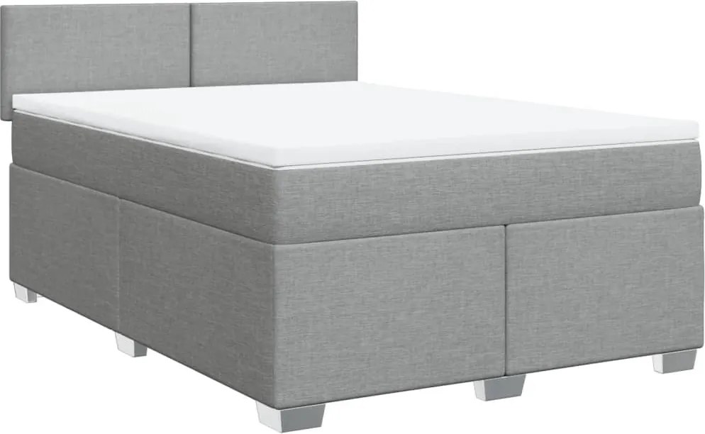 Box spring postel s matrací světle šedá 140 x 190 cm textil 3288176
