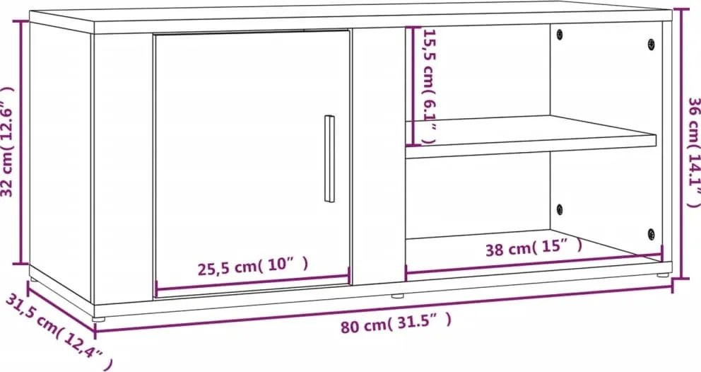 vidaXL TV skříňky 2 ks 80 x 31,5 x 36 cm kompozitní dřevo [819441] Barva: Betonová šedá