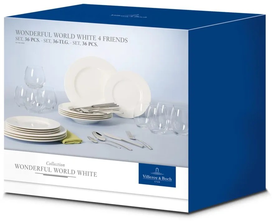 Wonderful World White 4 Friends Sada 36 ks, Villeroy & Boch