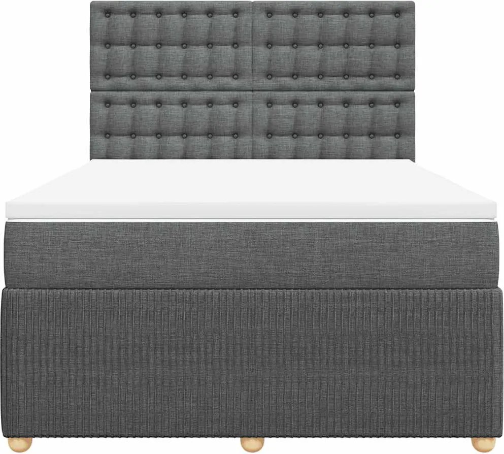 Box spring postel s matrací tmavě šedá 140x200 cm textil 3292094