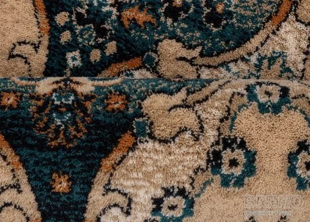 Breno Kusový koberec ISFAHAN FORENZA emerald, 240x340 cm, Hnědá/Vícebarevné