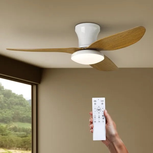 Brilagi-LED Stmívatelný stropní ventilátor LED/30W/230V 3000-6500K bílá/hnědá+DO