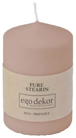 Svíčka Ego dekor ECO TOP, stearin, rozměr 6.5 x 10 cm, starorůžová