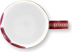 Pip Studio Blooming Tales set 2 ks XL hrnku 440 ml - tmavě červený (Luxusní set tmavě červených porcelánových hrnků)