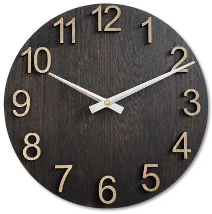 Designové nástěnné hodiny z masivního dřeva I SENTOP MAS017-3169-hands/silver