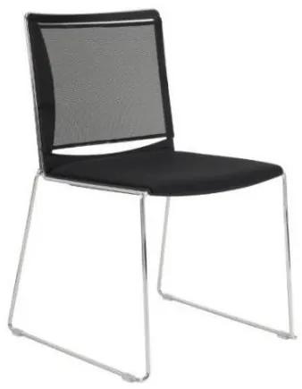 Alba Židle FILO síť s plastovým sedákem bez područek Barva plastu Alba černá Bílý sklopný stolek
