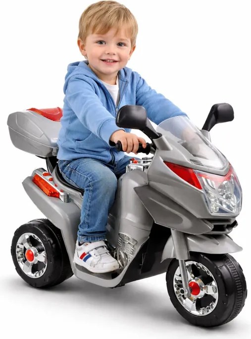 LEAN CARS Elektrická motorka pro děti HC8051, stříbrná