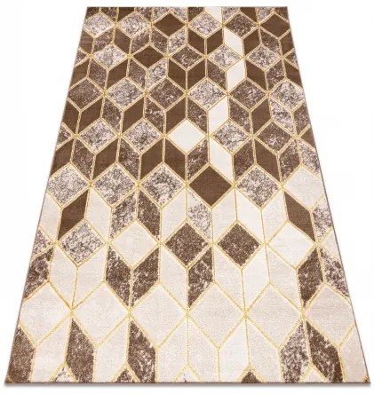 Moderní kusový koberec MEFE B400 Kostky 3D tmavě béžový Rozměr: 200x290 cm