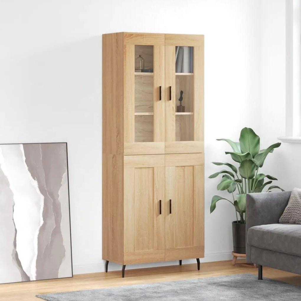 Skříň highboard dub sonoma 69,5 x 34 x 180 cm kompozitní dřevo 3198356