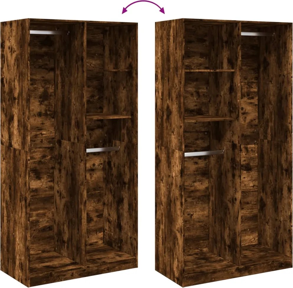 Šatní skříň kouřový dub 100 x 50 x 200 cm kompozitní dřevo 3307769