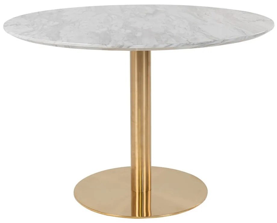 Kulatý jídelní stůl s deskou v dekoru mramoru ø 110 cm Bolzano – House Nordic