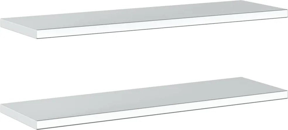 Nástěnné police 2 ks 100 x 30 cm stříbrné nerezová ocel 30279