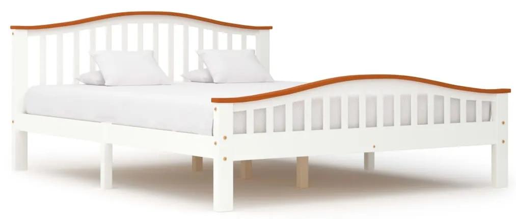 Rám postele Altoona - bílý a dubový - masivní borové dřevo | 160x200 cm