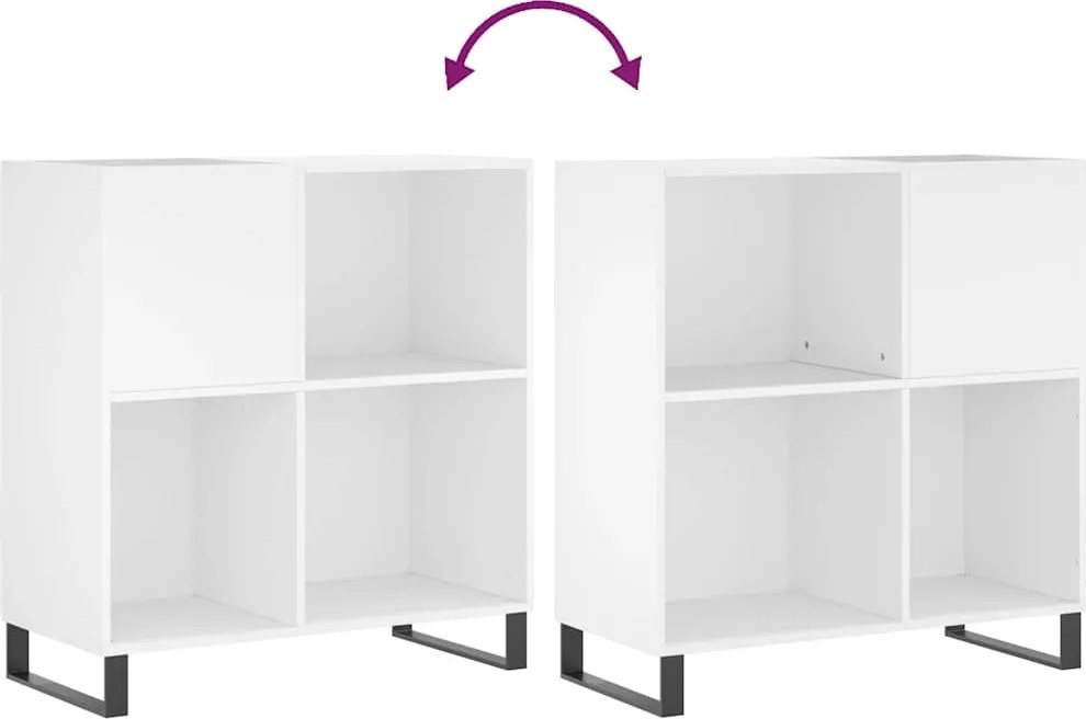 vidaXL Skříňka na LP desky 84,5 x 38 x 89 cm kompozitní dřevo [831780] Barva: Bílá