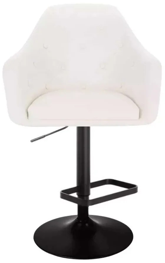 LuxuryForm DESIGN Barová židle ANDORA na černé kulaté podstavě - bílá