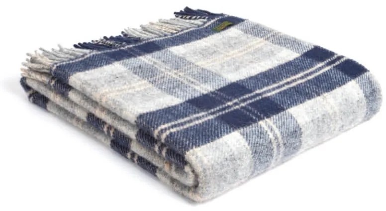 Vlněná deka Navy Bannockbane 183 x 150 cm Tweedmill
