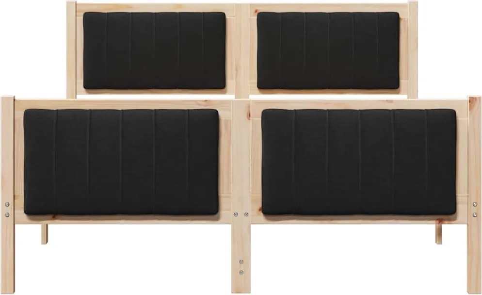 Rám postele Hnědo-černá 140 x 190 cm Masivní borovicové dřevo 3394325