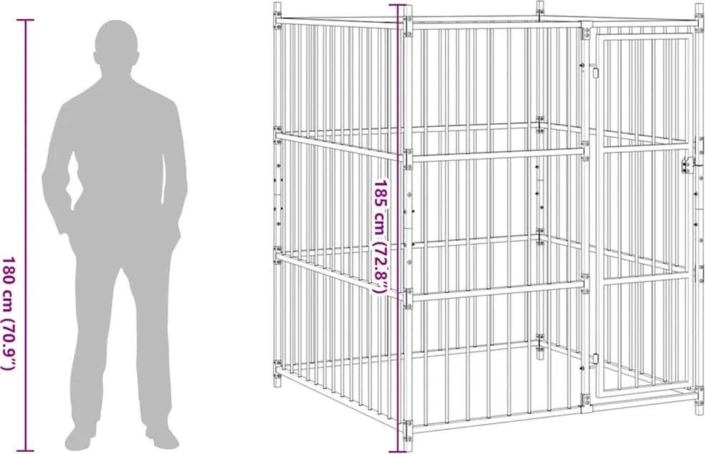 vidaXL Marketos Venkovní psí kotec 150 x 150 x 185 cm