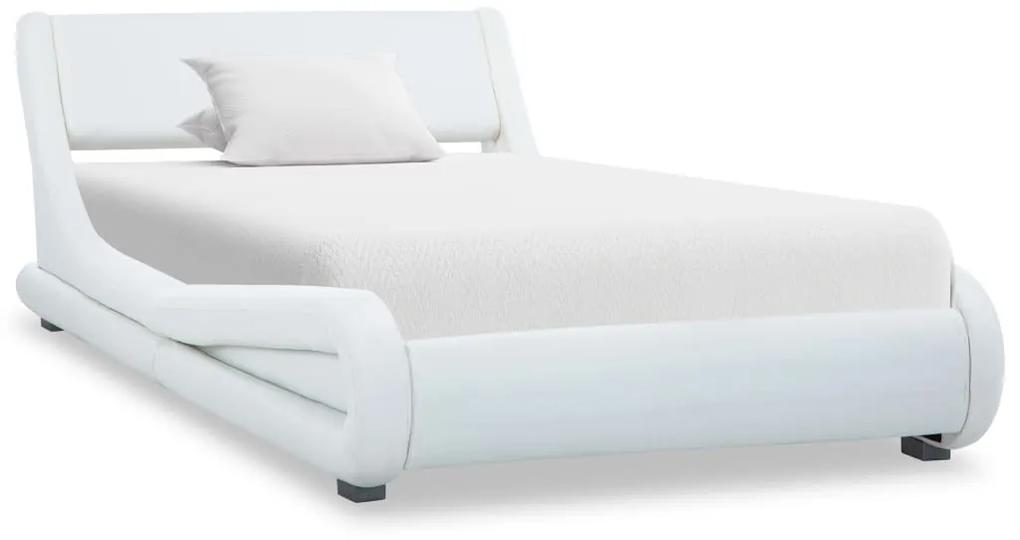 285709 vidaXL Rám postele bílý umělá kůže 100 x 200 cm