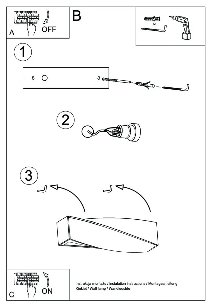 Nástěnné keramické svítidlo Sollux Taurus