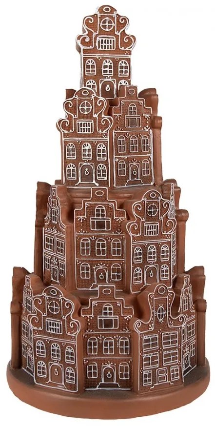 Svítící perníková věž z chaloupek Gingerbread House - Ø 18 * 33 cm/ 3*AAA