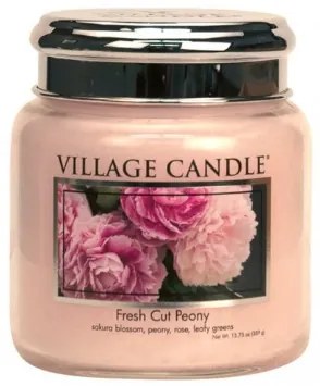 Vonná svíčka Village Candle střední - Pivoňky 390g/105 hodin