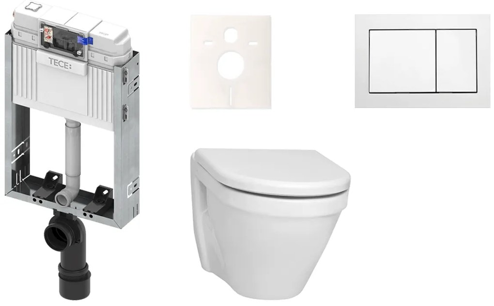 TECE závěsný komplet WC Vitra S50, zadní odpad, KMPLS50T