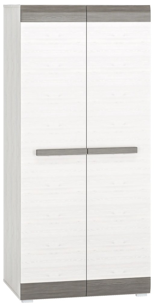 dvoudveřová skříň Blanco 01 - 92 cm - Borovice sNezna / new grey