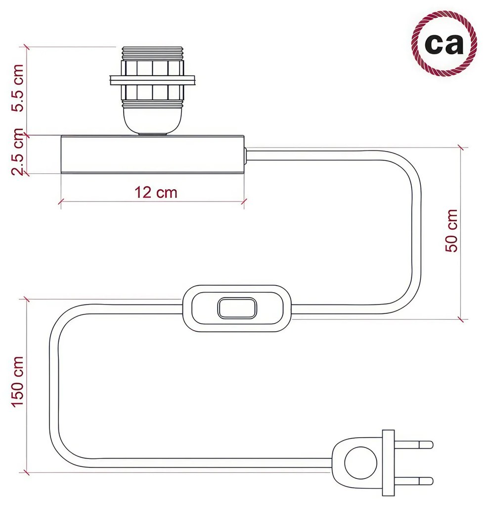 creative cables Kovová stolní lampa Posaluce pro stínidlo Barva: Černá Perleť