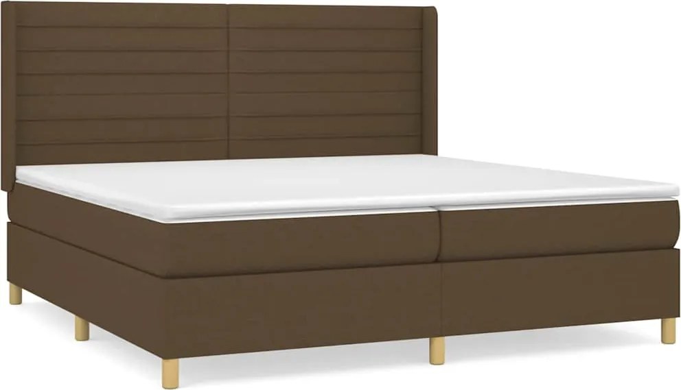 Box spring postel s matrací tmavě hnědá 200x200 cm textil 3132100