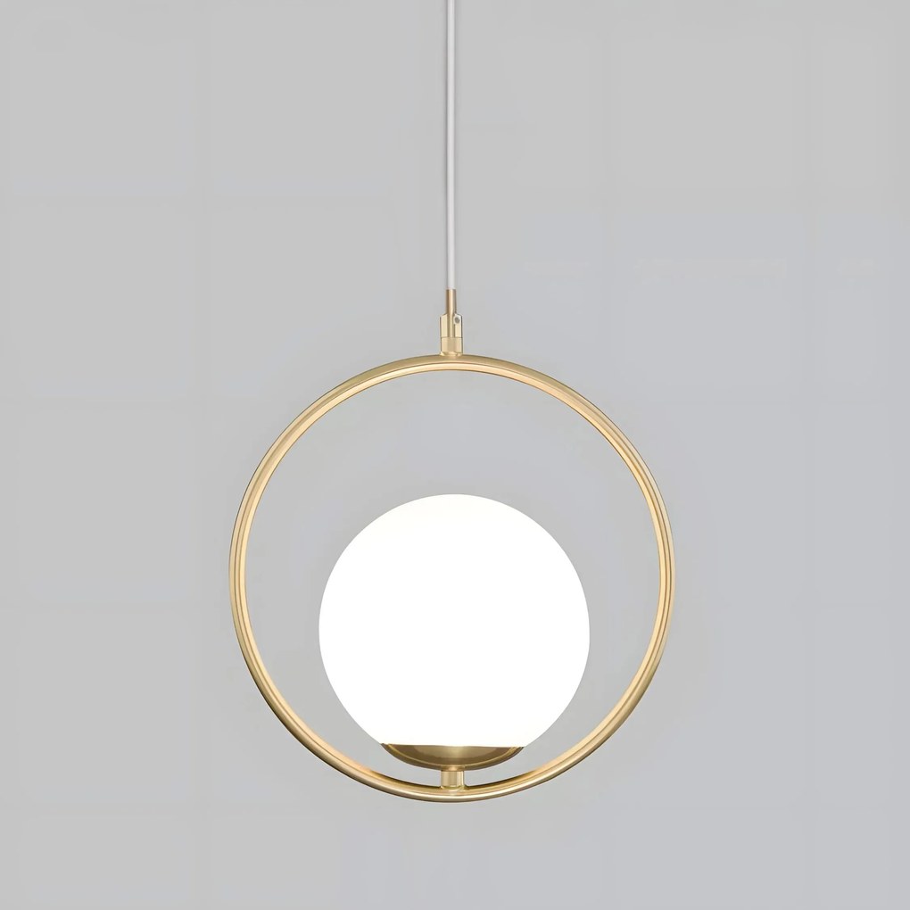 Toolight Toolight, stropní lampa visící skleněná koule z bílého zlata G109-1W Gold, OSW-09734