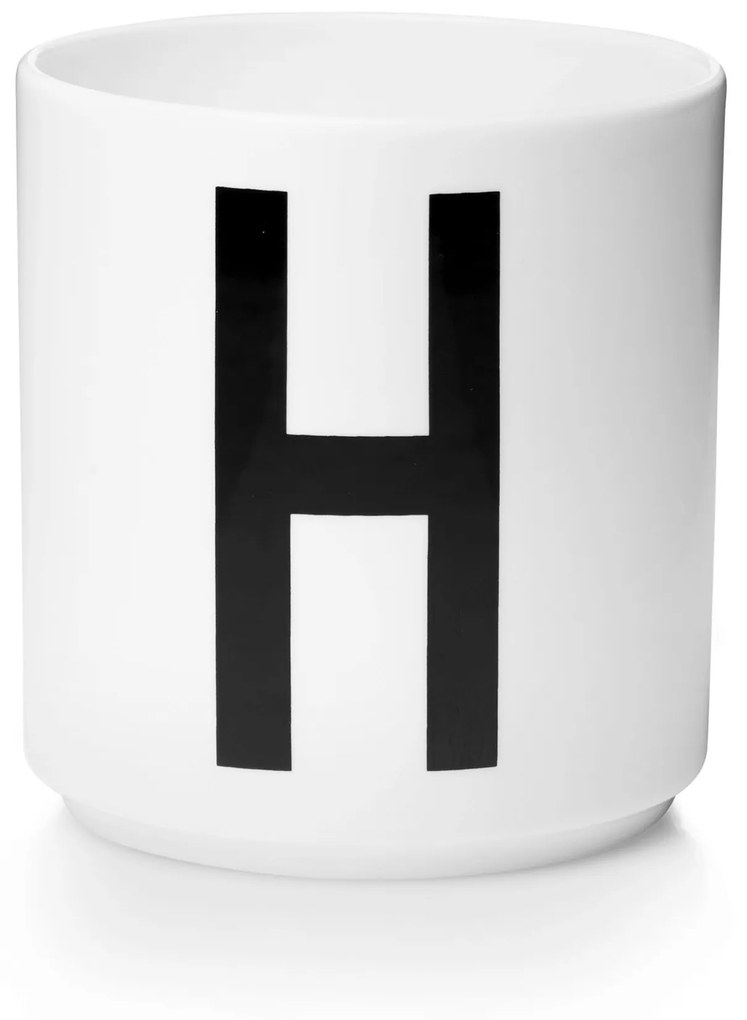 DESIGN LETTERS Porcelánový hrneček/dózička Letters 300 ml D, černá barva, bílá barva, porcelán