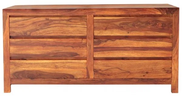 Indický nábytek - Komoda Gani 160x80x45 z indického masivu palisandr Světle medová