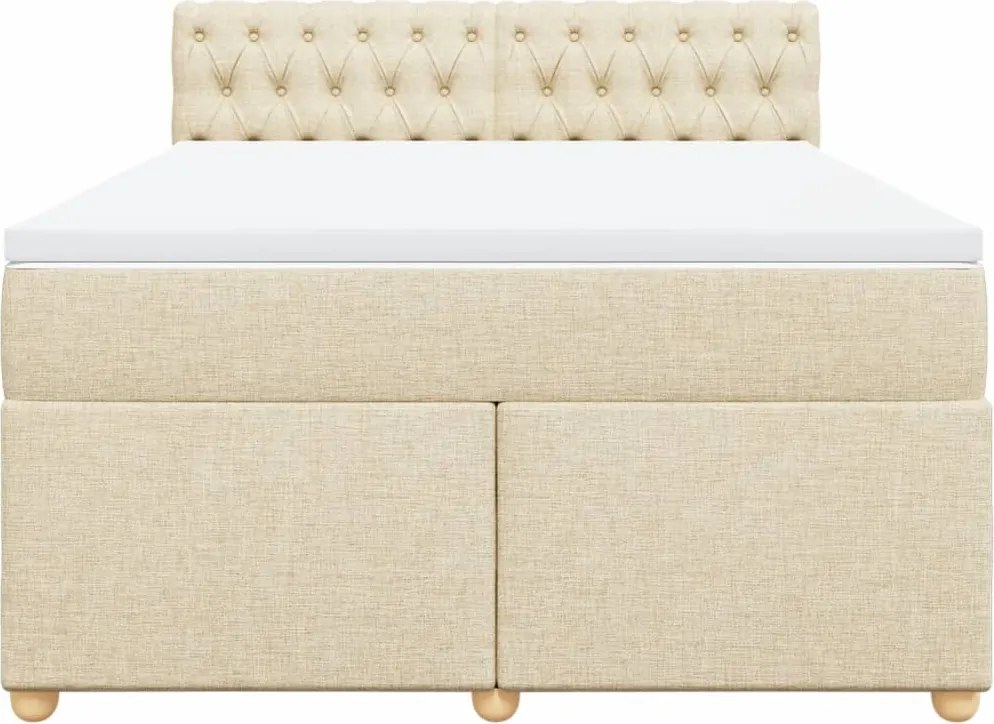 Box spring postel s matrací krémová 140x200 cm textil 3286715