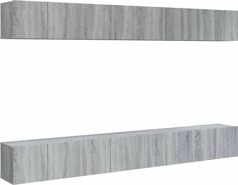 TV skříňky 8 ks šedé sonoma 60 x 30 x 30 cm kompozitní dřevo 3120309