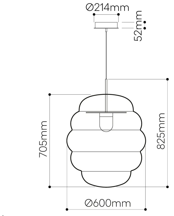 Bomma Blimp skleněné závěsné svítidlo Barva: Čirá, Velikost: Malé, Ø 300 mm