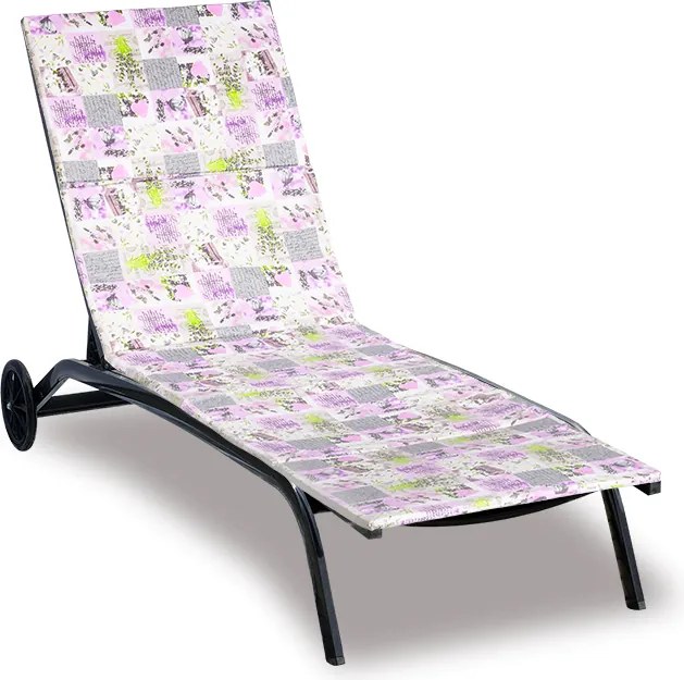 Bellatex Polstr na plážové lehátko - potah na zip Šedá 55x195 cm