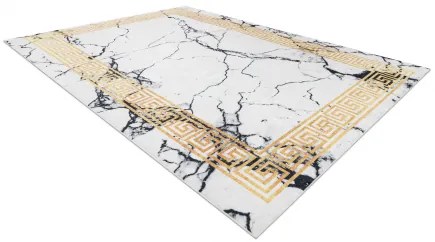 ANDRE mycí kobereček 1126 Mramor, řecký protiskluz bílá / zlato velikost 160x220 cm | krásné koberce cz